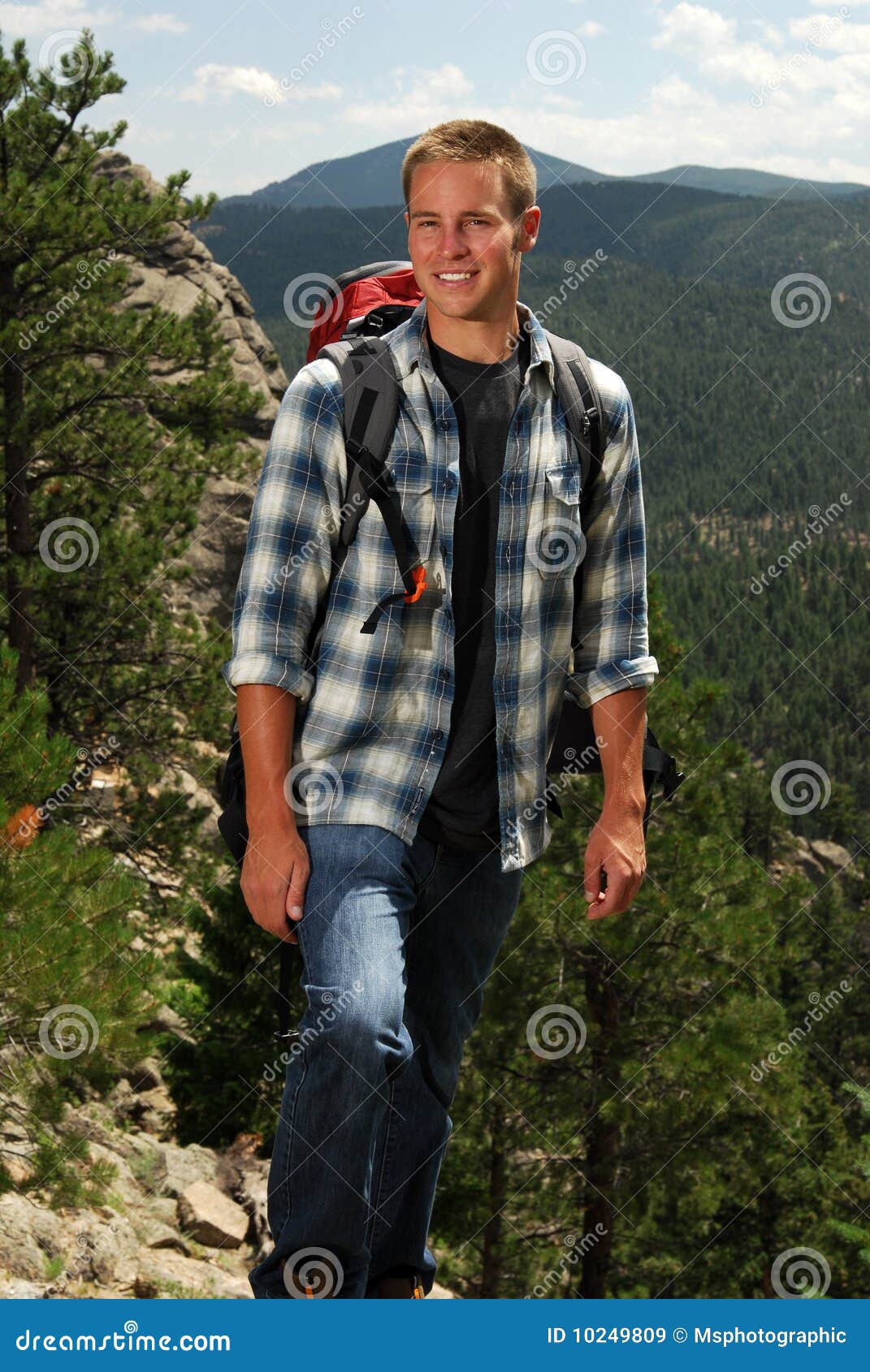 Healthy man hiking stock image. Image of getaway, wilderness - 10249809