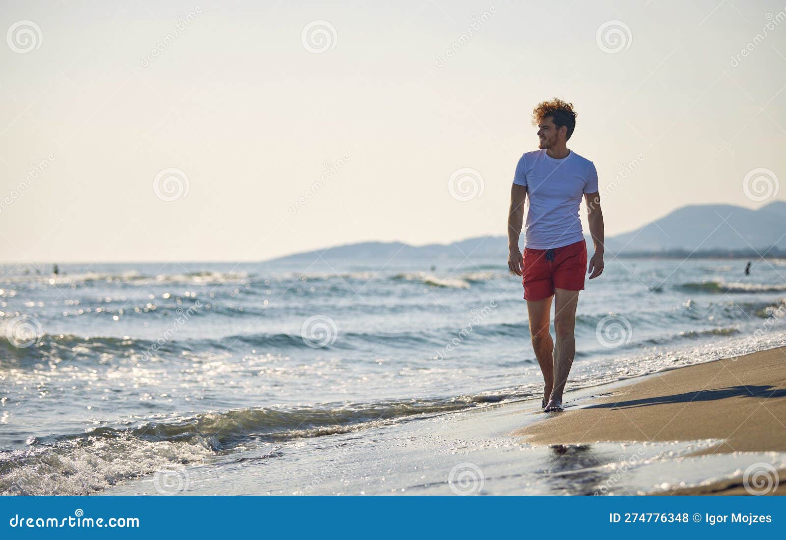 Healthy Man during Sunset on the Beach Workout Stock Photo - Image of ...