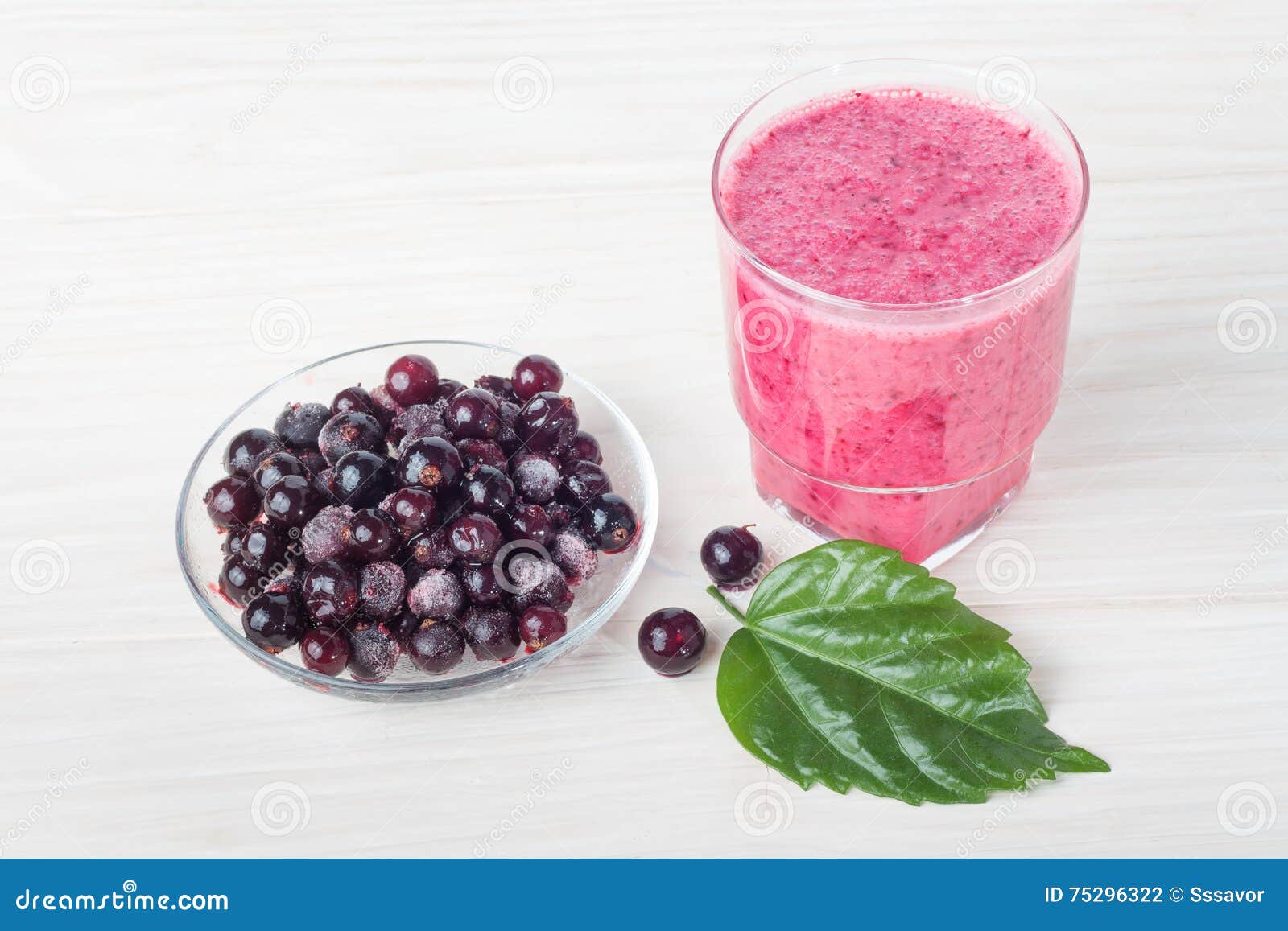 Healthy Mashed Fruit with Yogurt. Mixed Berries Blackcurrant Dri Stock ...