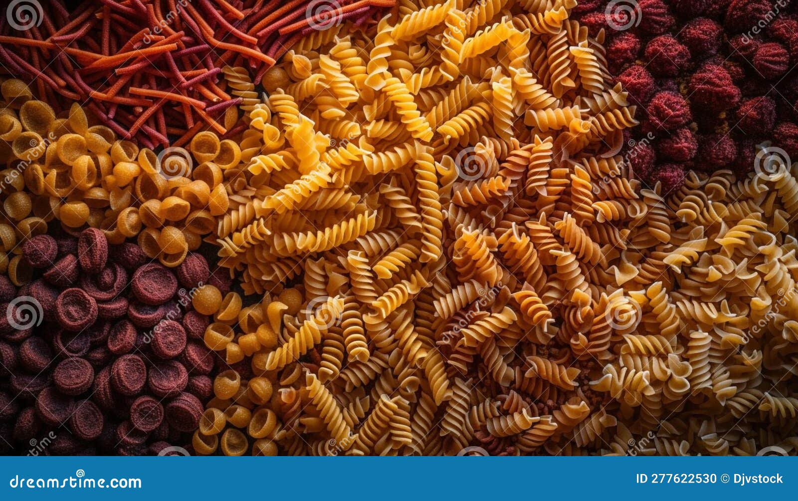 A Healthy Meal of Organic, Multi Colored Pasta Shapes and Variations ...