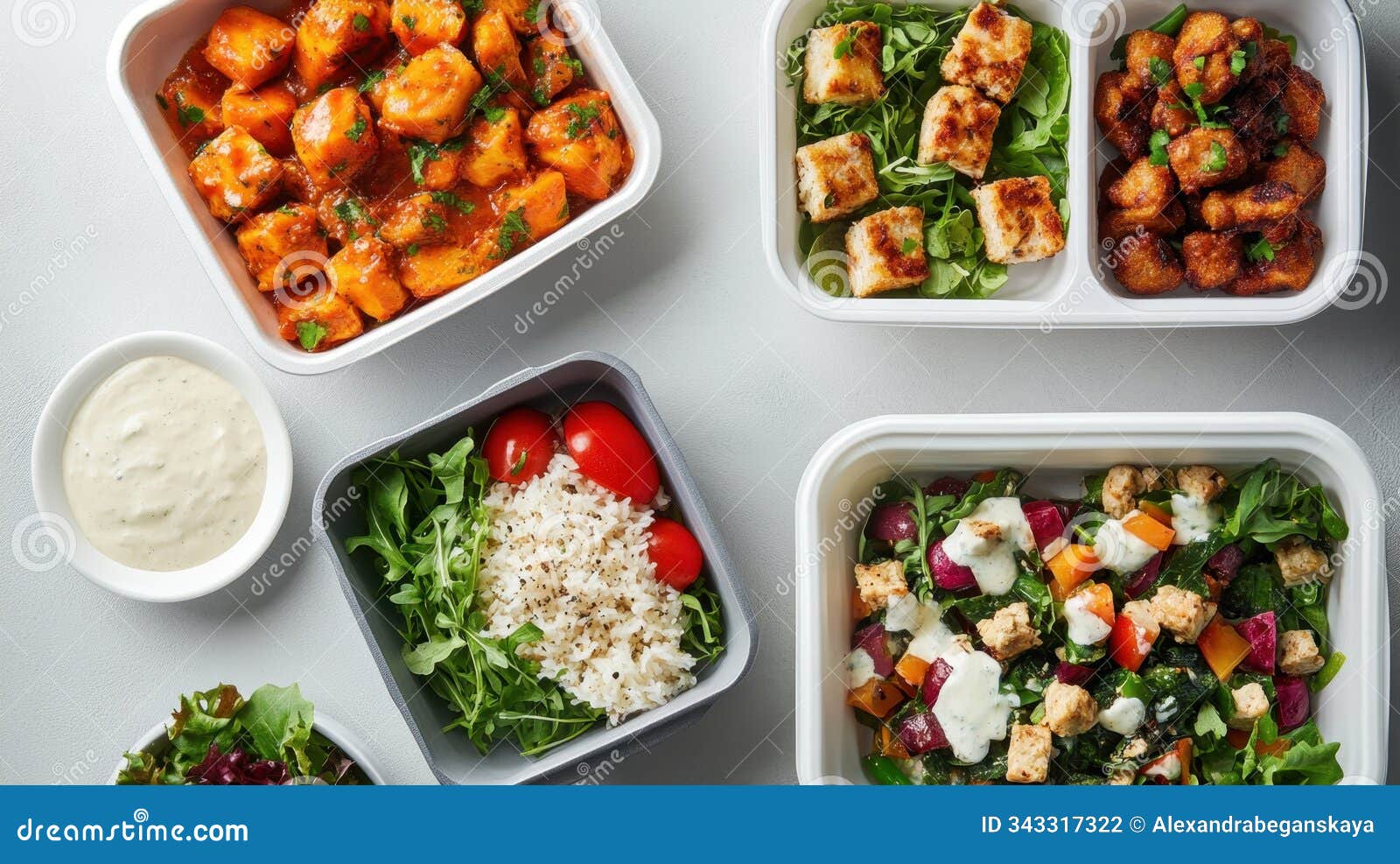 Healthy Meal Prep with Fresh Ingredients in Eco-friendly Containers ...