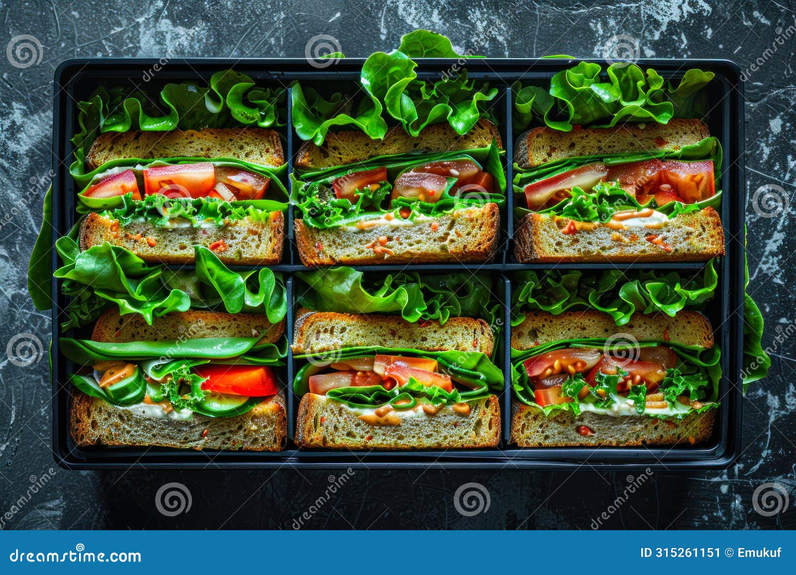 Healthy Meal Prep Sandwiches in Container. Stock Image - Image of ...
