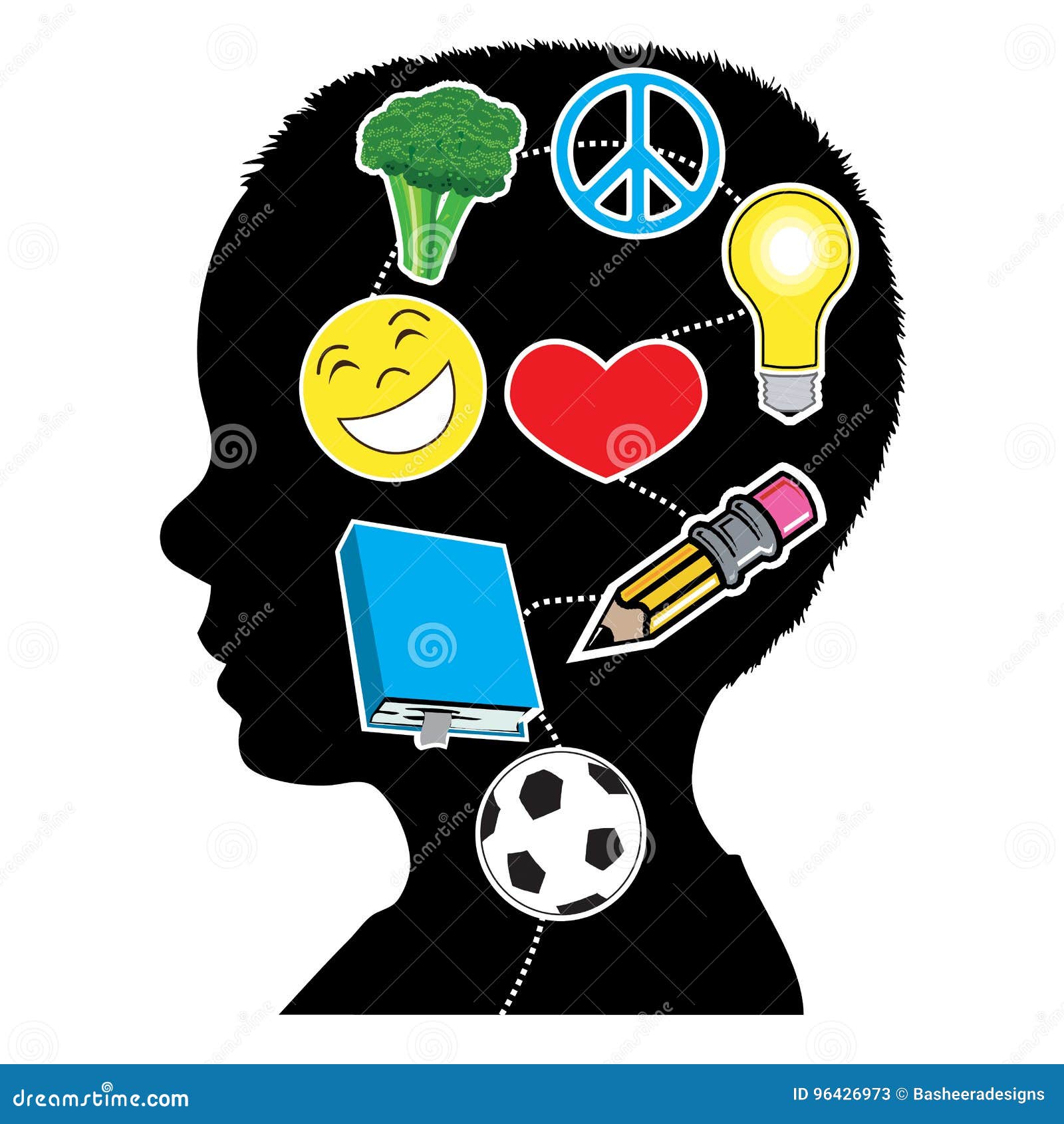 Healthy Mind Boy stock vector. Illustration of face, emoji - 96426973