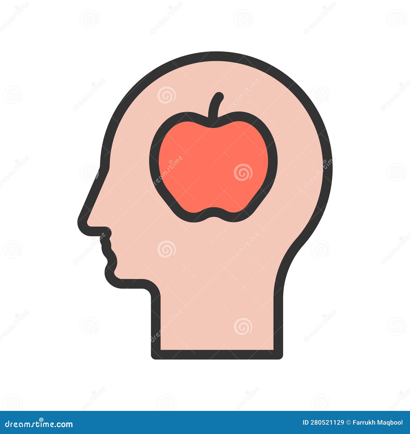 Healthy Mind Icon Vector Image. Stock Vector - Illustration of apple ...
