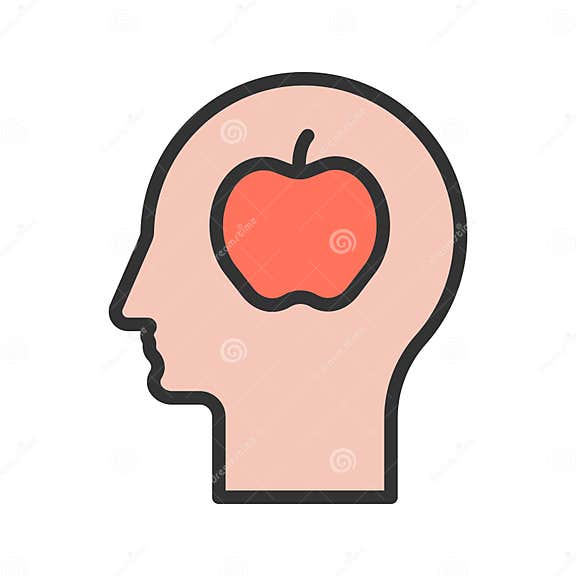 Healthy Mind Icon Vector Image. Stock Vector - Illustration of apple ...