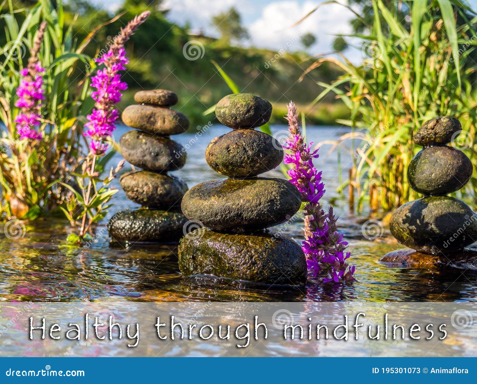 Healthy through Mindfulness Template Background Stock Image - Image of ...