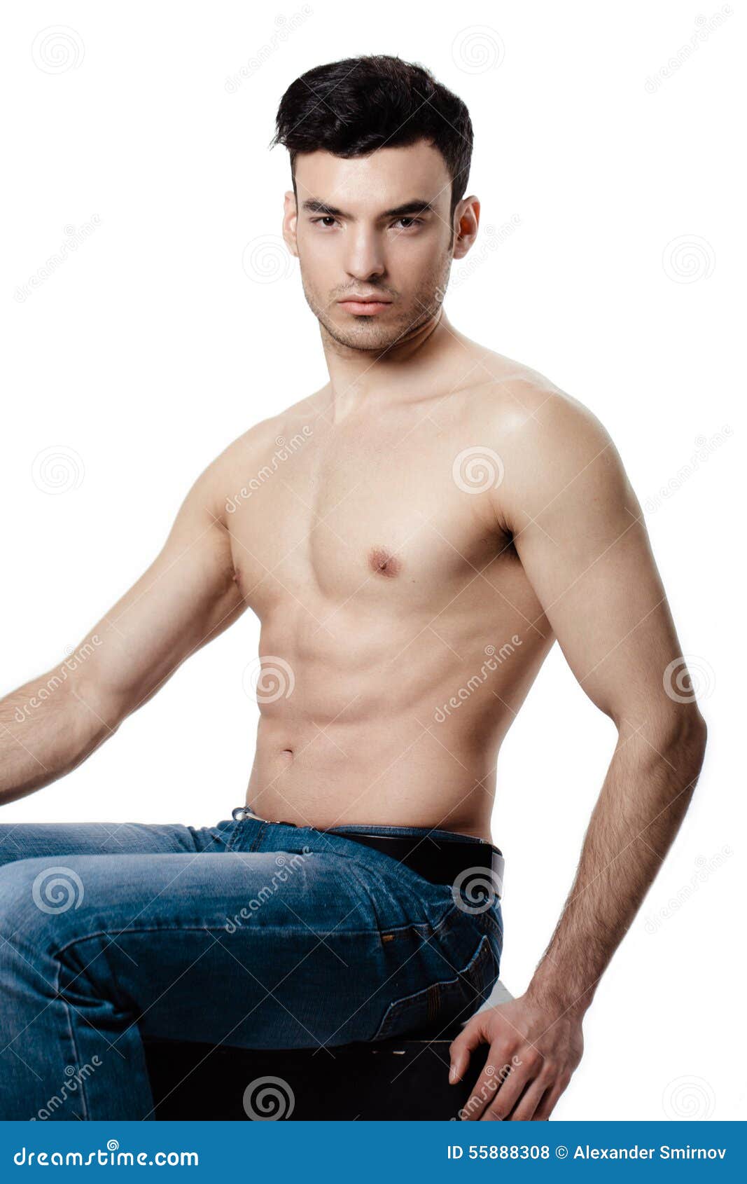 Healthy muscular young man stock photo. Image of figure - 55888308