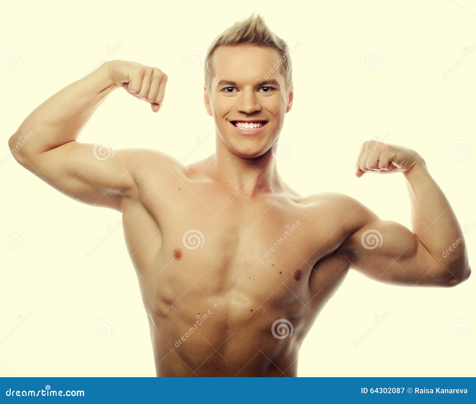 Healthy Muscular Young Man. Stock Image - Image of isolated, energy ...