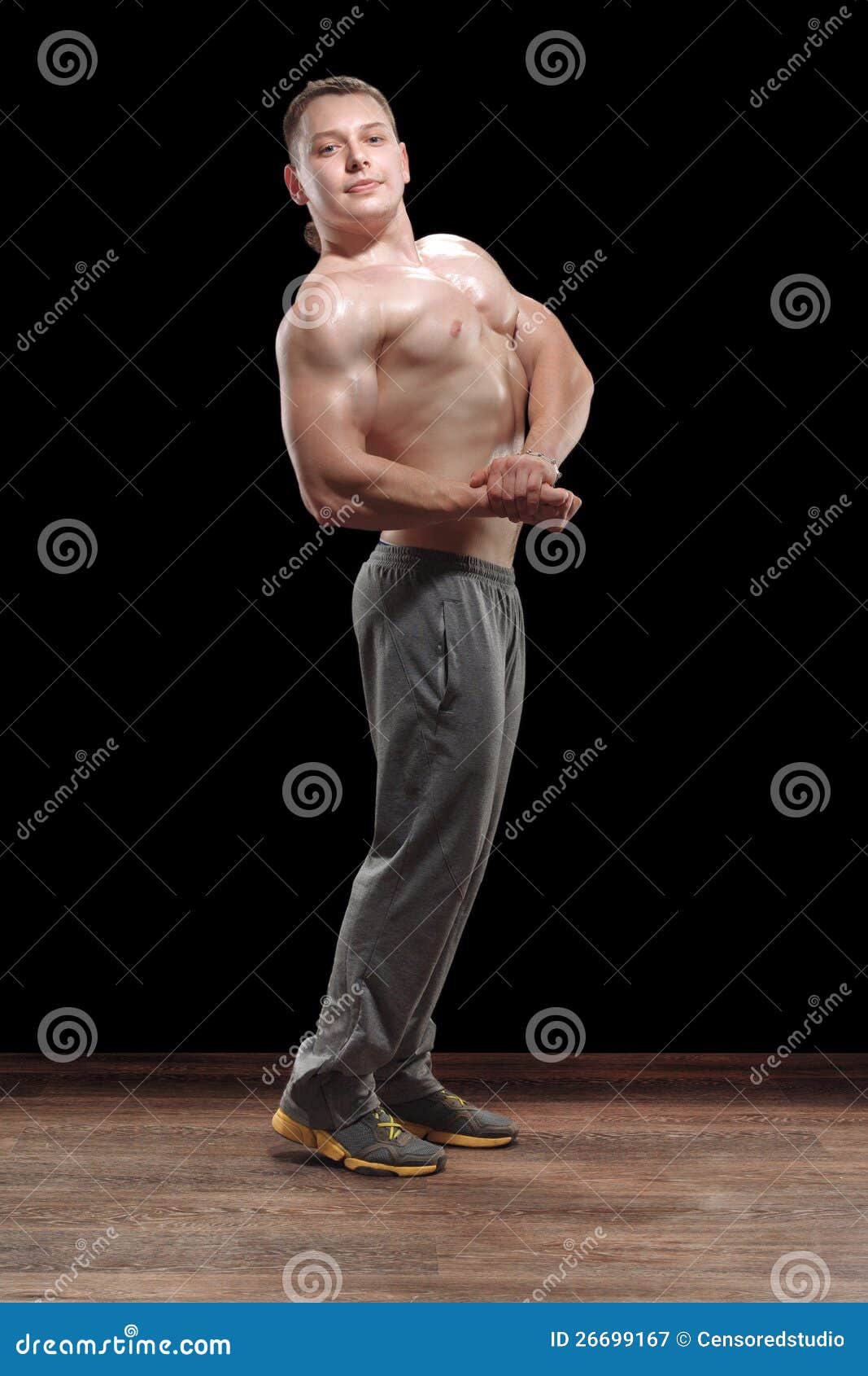 Healthy Muscular Young Man in Studio Stock Image - Image of lifestyle ...