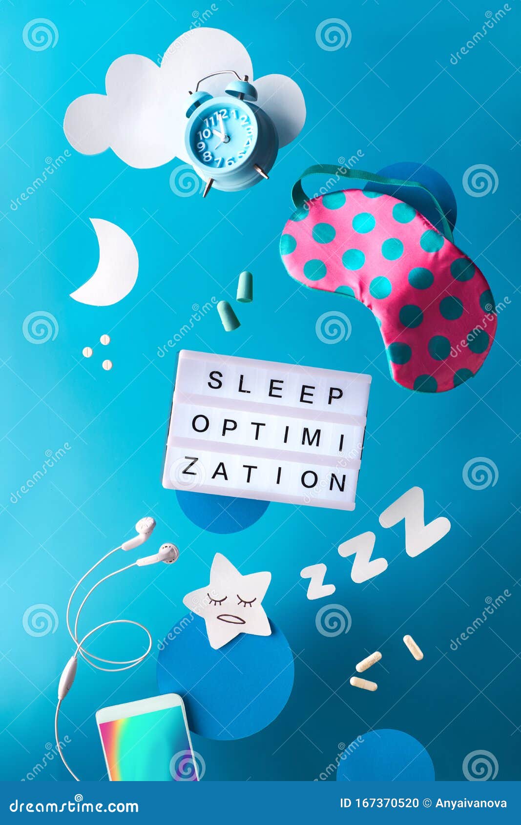Healthy Night Sleep Creative Concept with Sleep Log or Diary Notebook ...