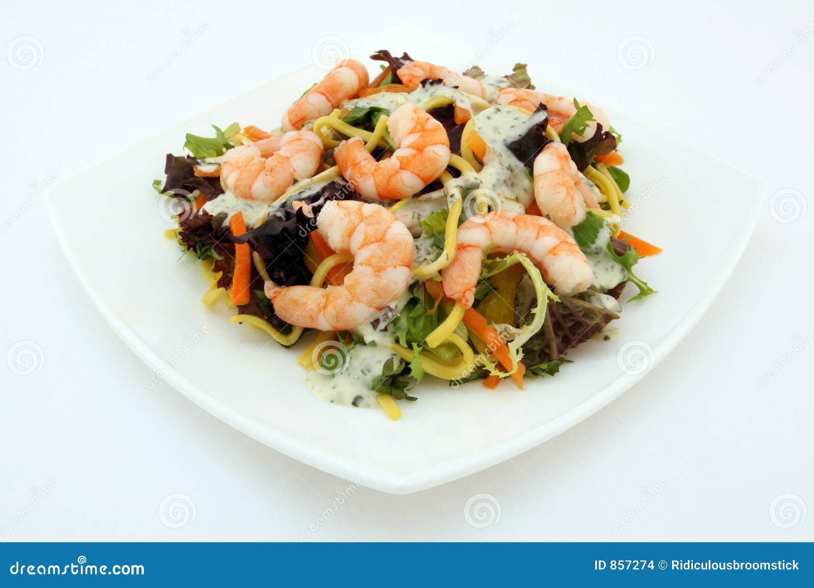Healthy Noodle and Prawn Diet Salad Starter Stock Photo - Image of ...