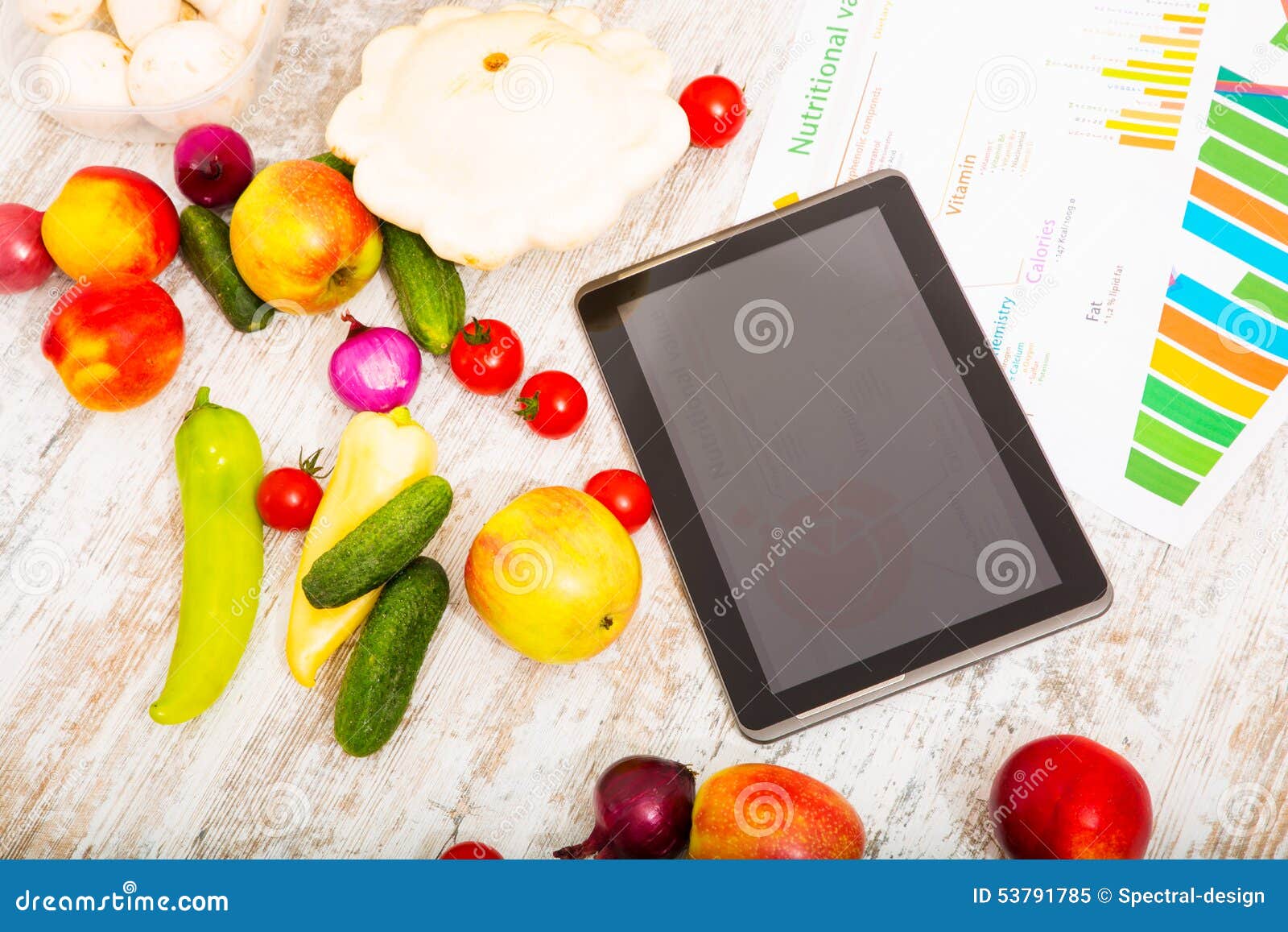 Healthy Nutrition and Tablet Stock Image - Image of program ...