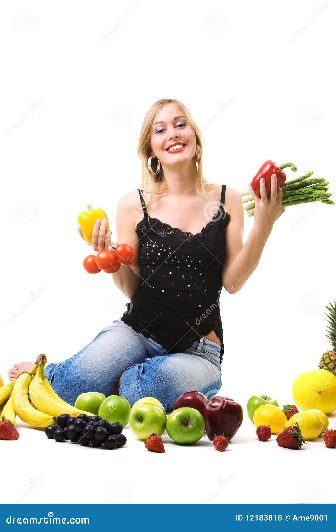 Healthy Nutrition - Woman with Vegetables Stock Photo - Image of ...
