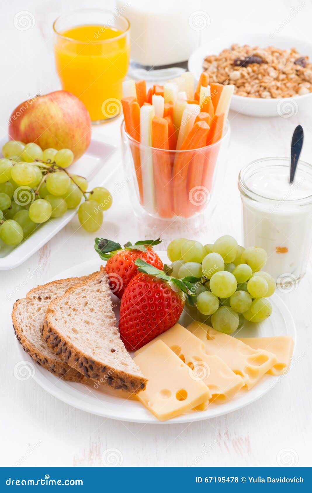 Healthy and Nutritious Breakfast with Fruits and Vegetables Stock Photo ...