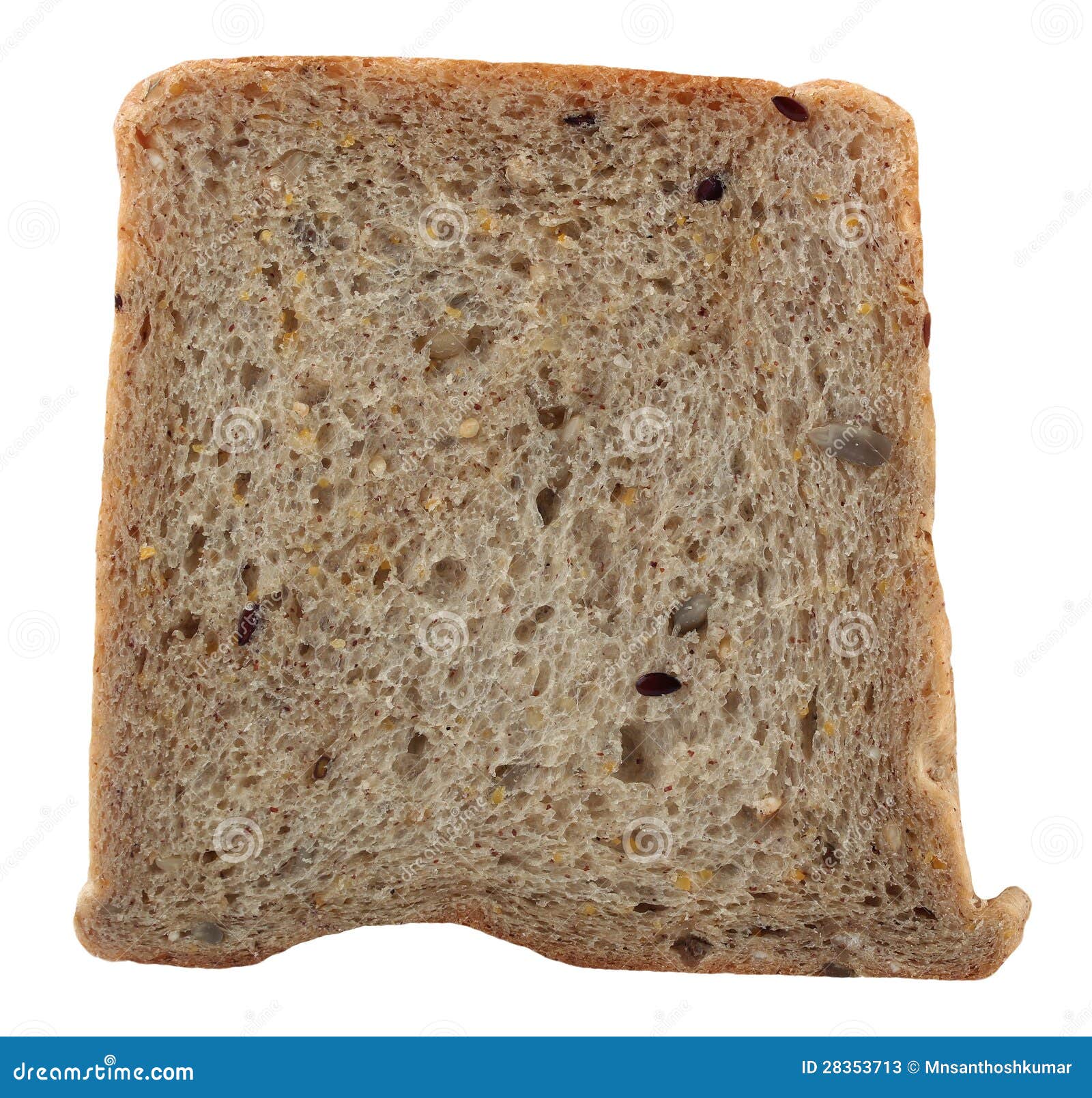 Healthy, Nutritious Multi-grain Single Bread Slice Stock Image - Image ...