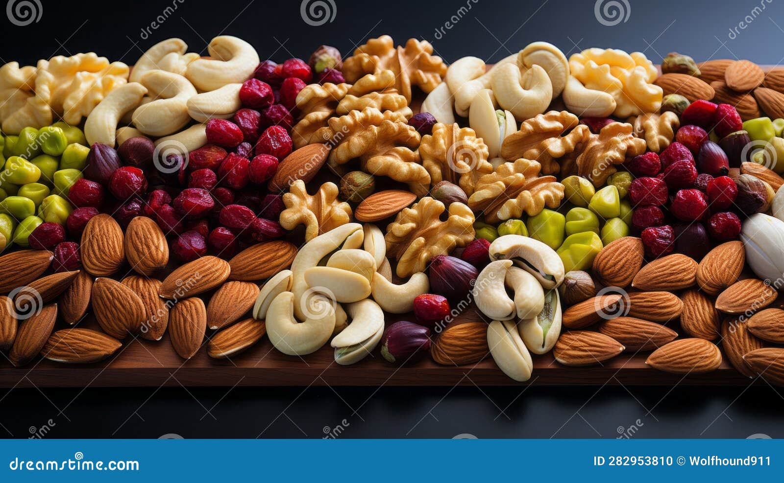 Healthy Nuts in the Morning in a Single Layer on White Background ...