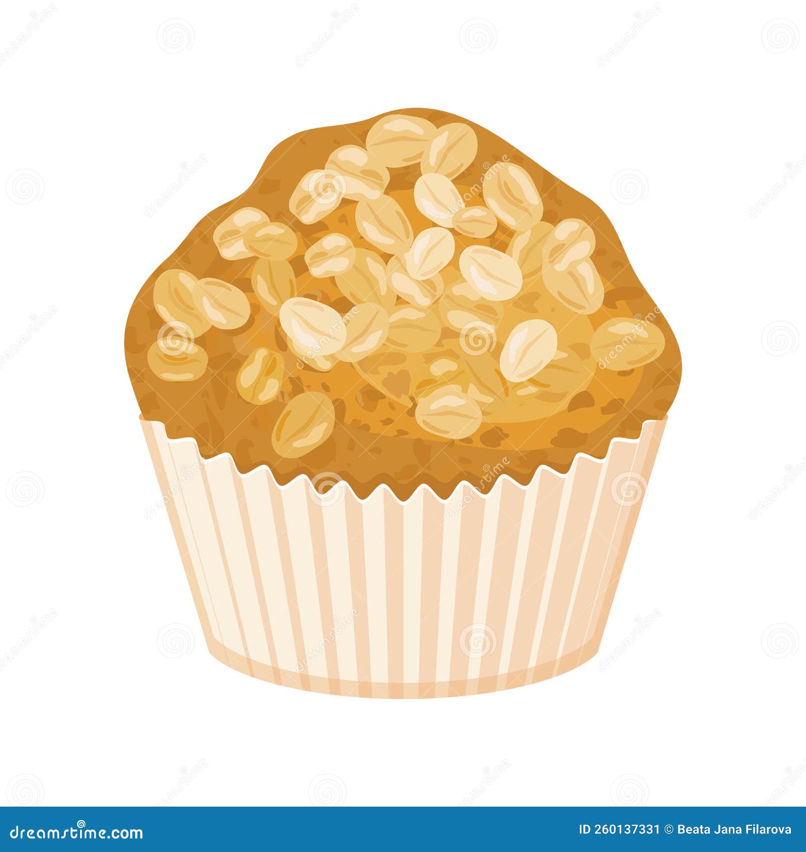 Healthy Oatmeal Muffin Icon Vector Stock Vector - Illustration of baked ...
