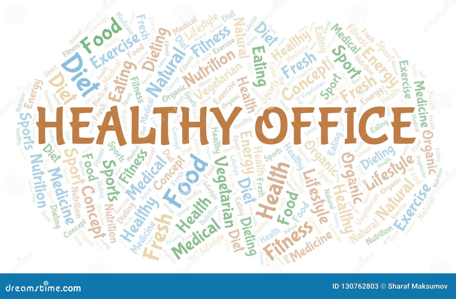 Healthy Office word cloud. stock illustration. Illustration of font ...