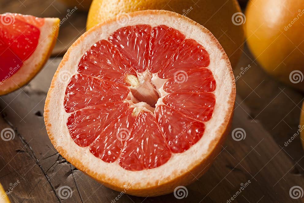 Healthy Organic Red Ruby Grapefruit Stock Photo - Image of sweet ...