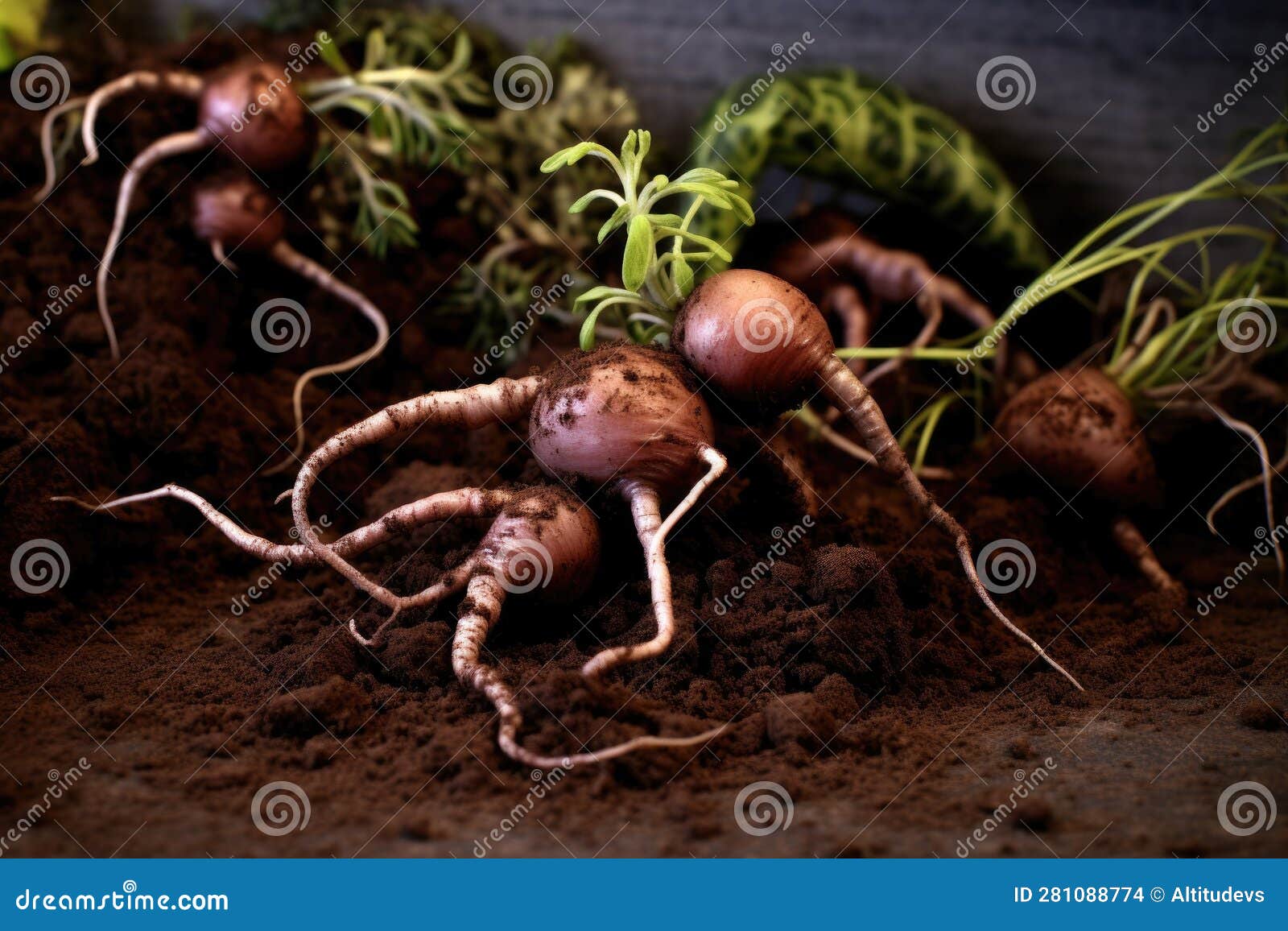 Healthy Organic Soil with Earthworms and Roots Stock Photo - Image of ...
