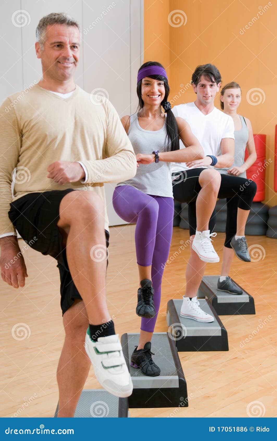 Healthy People Doing Exercises at Gym Stock Photo - Image of active ...