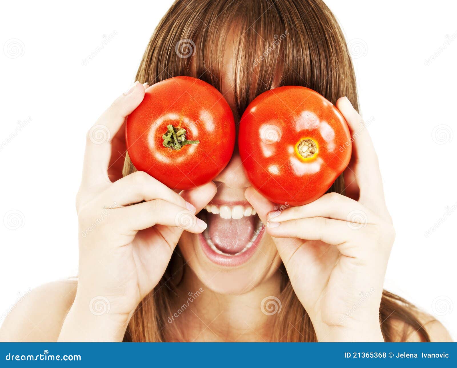 Healthy People: Tomato Woman Fun Stock Photo - Image of caucasian ...
