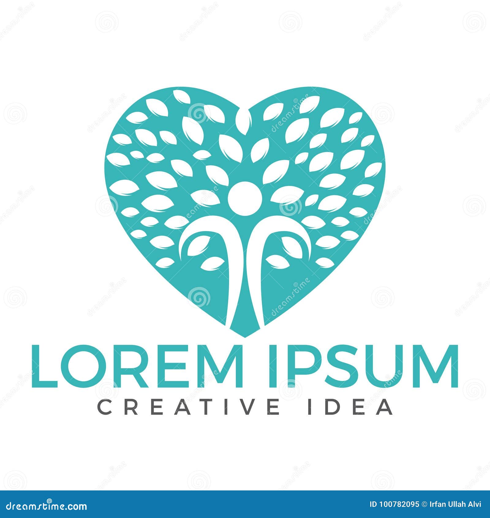 Human Tree and Heart Logo Design. Stock Vector - Illustration of ...