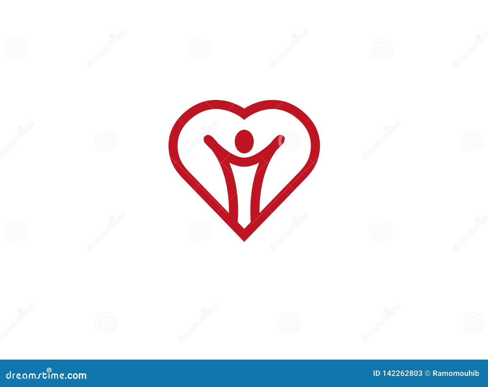 Healthy Person Open Hands Inside a Heart Logo Stock Illustration ...