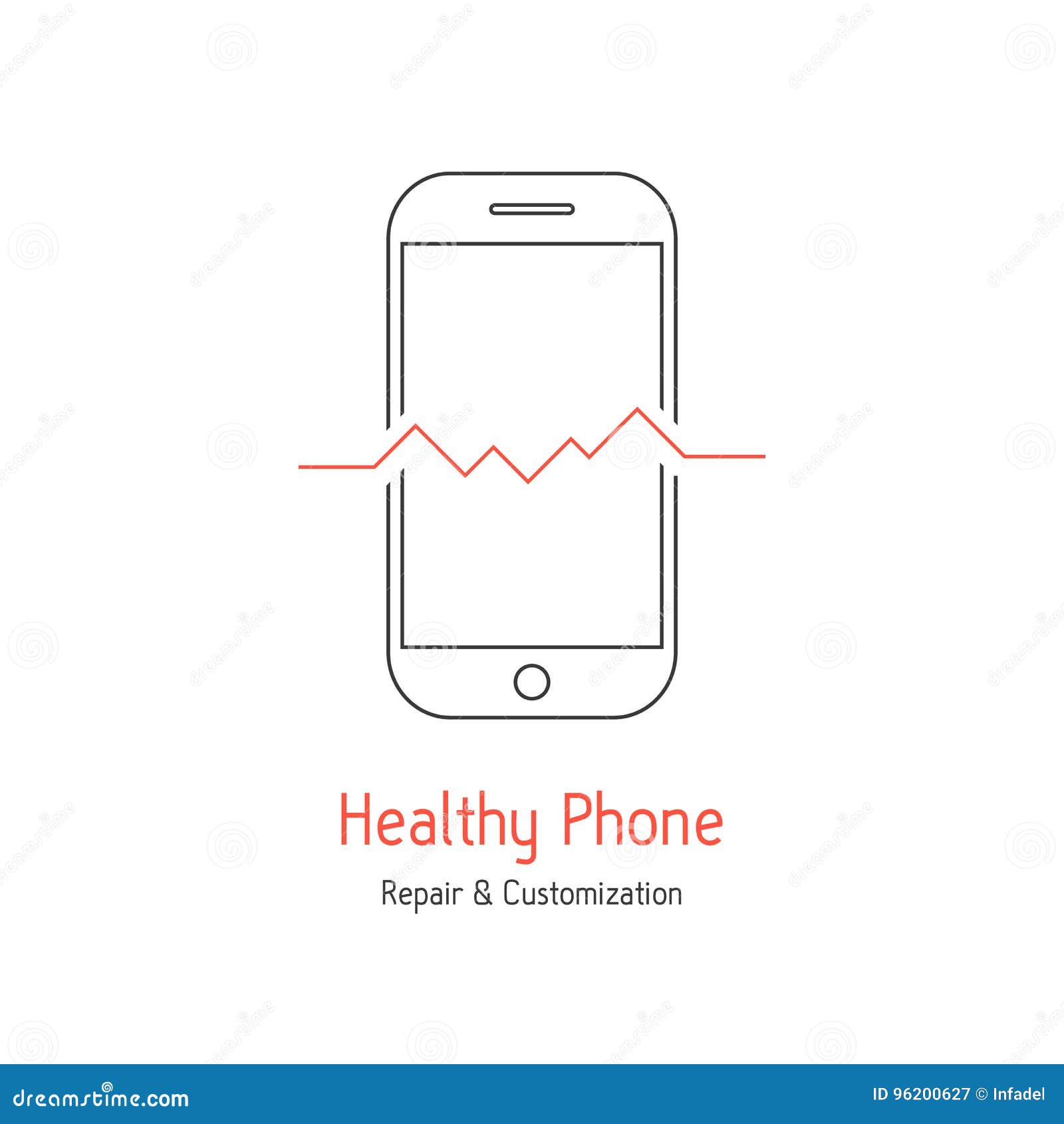 Healthy Phone Logotype with Outline Smartphone Stock Vector ...