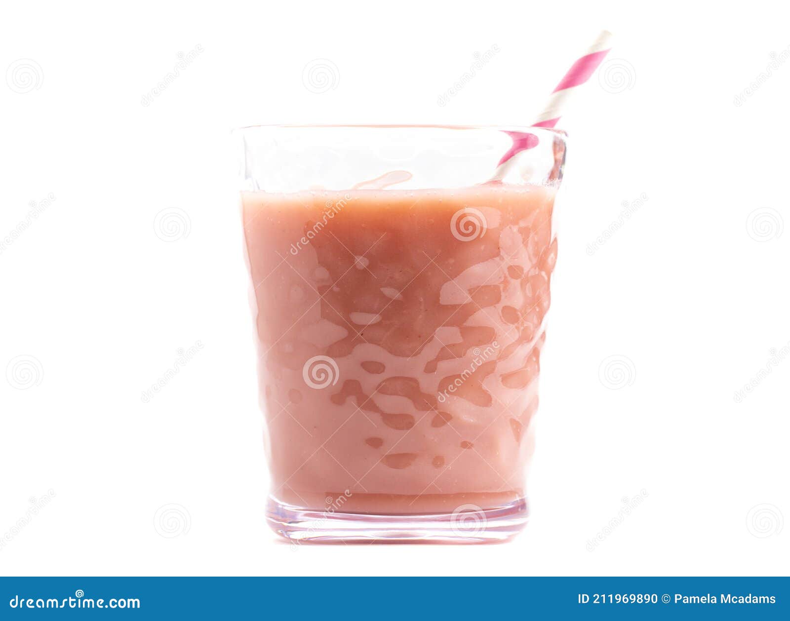 A Healthy Pink Smoothie Isolated on a White Background Stock Photo ...