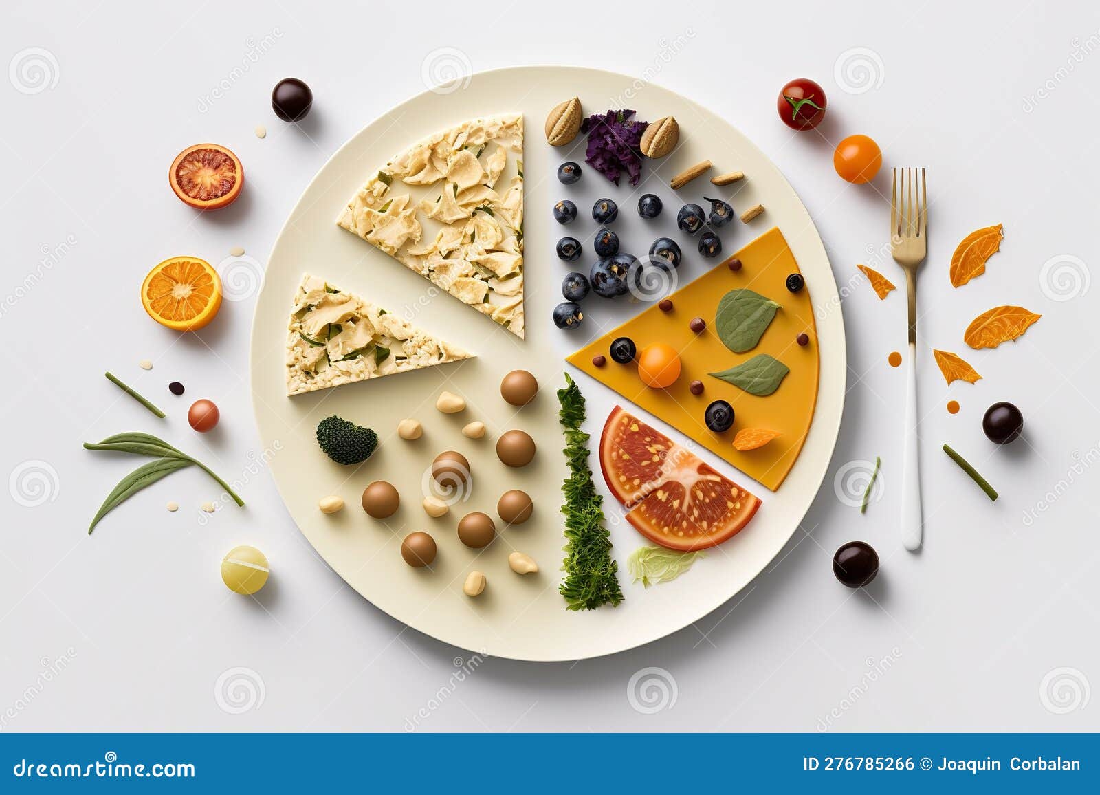 Healthy Portioned Plate with All the Macronutrients. Ai Generated Stock ...