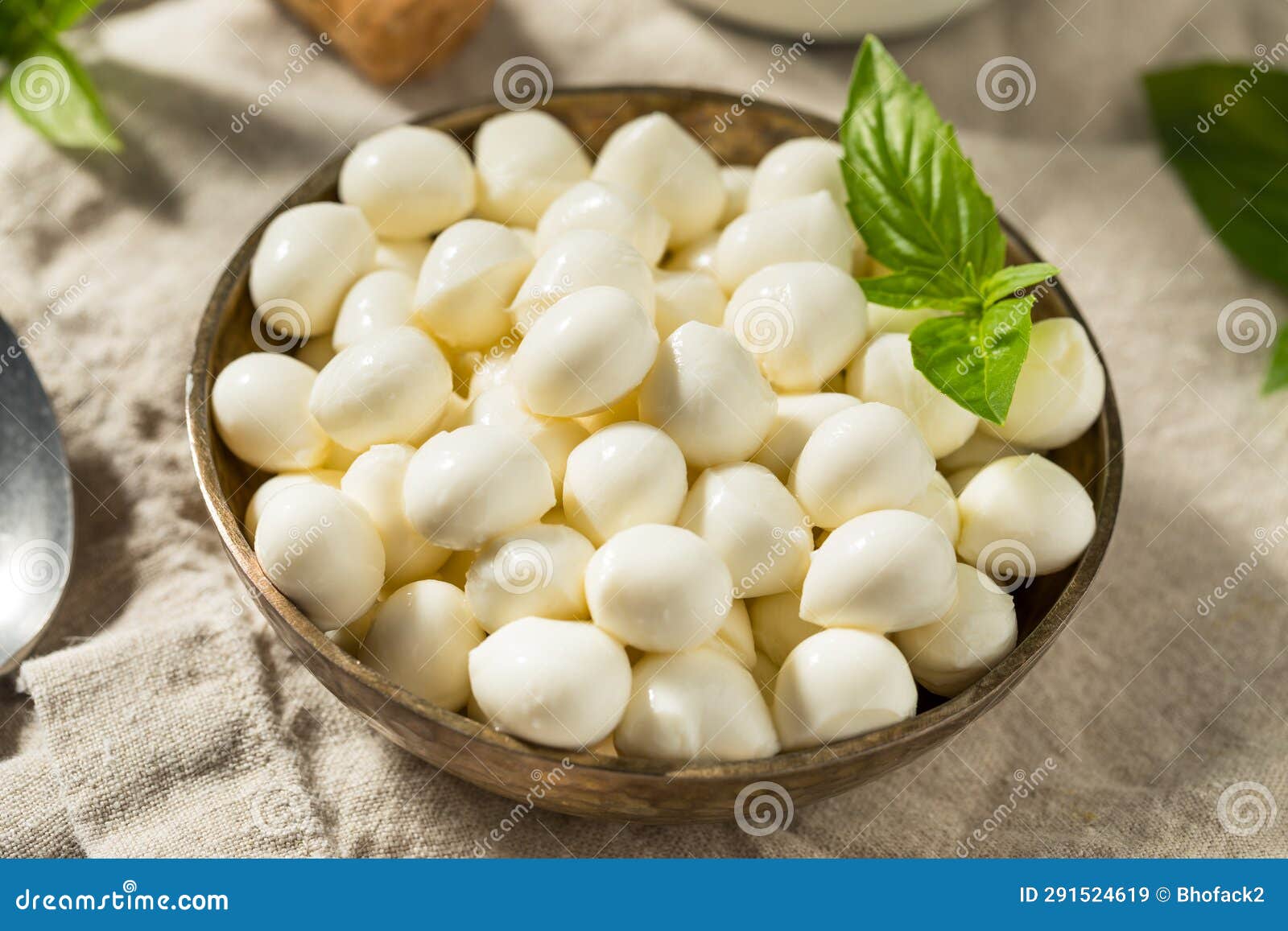 Healthy Raw Organic Mozzarella Pearls Stock Image - Image of ...