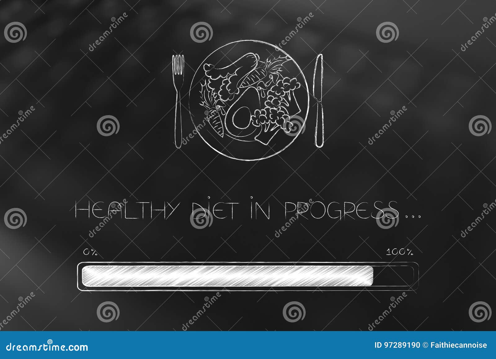 Healthy Recipe Plate with Progress Bar Loading Stock Illustration ...