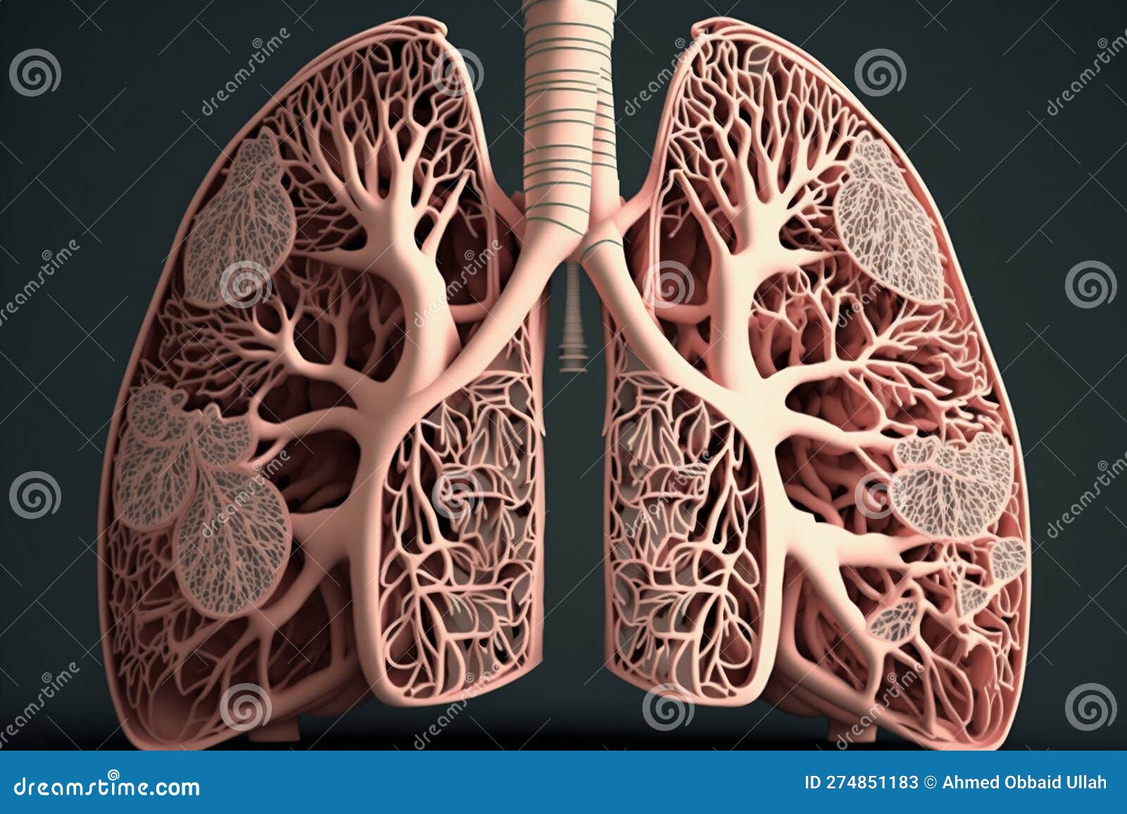 Healthy Respiratory System with Tree Light, Generative Ai Stock ...
