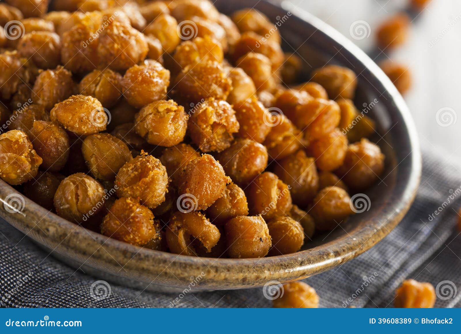 Healthy Roasted Seasoned Chick Peas Stock Image - Image of candied ...