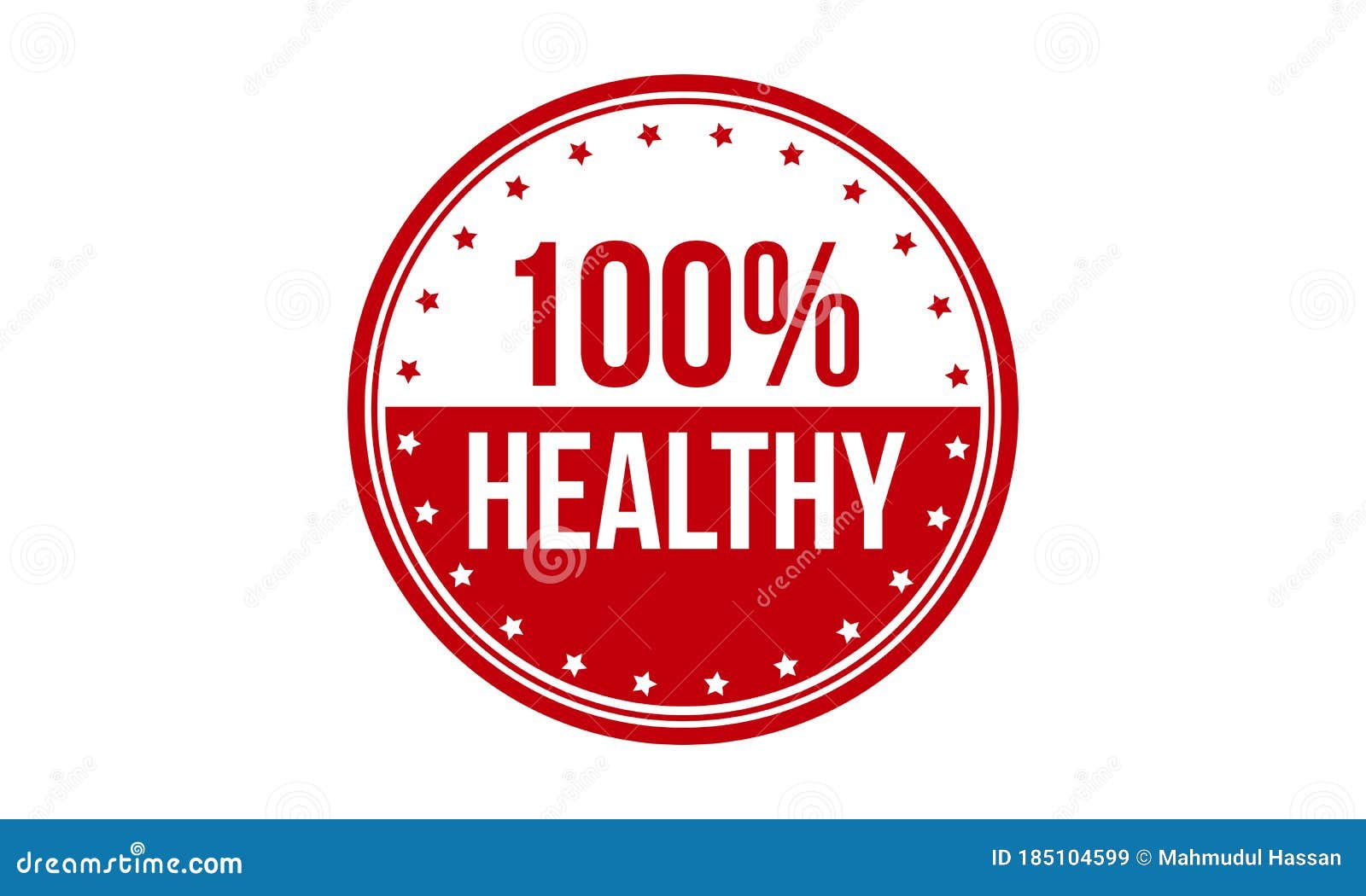 100 Healthy Rubber Stamp. Red 100 Healthy Rubber Grunge Stamp Seal ...