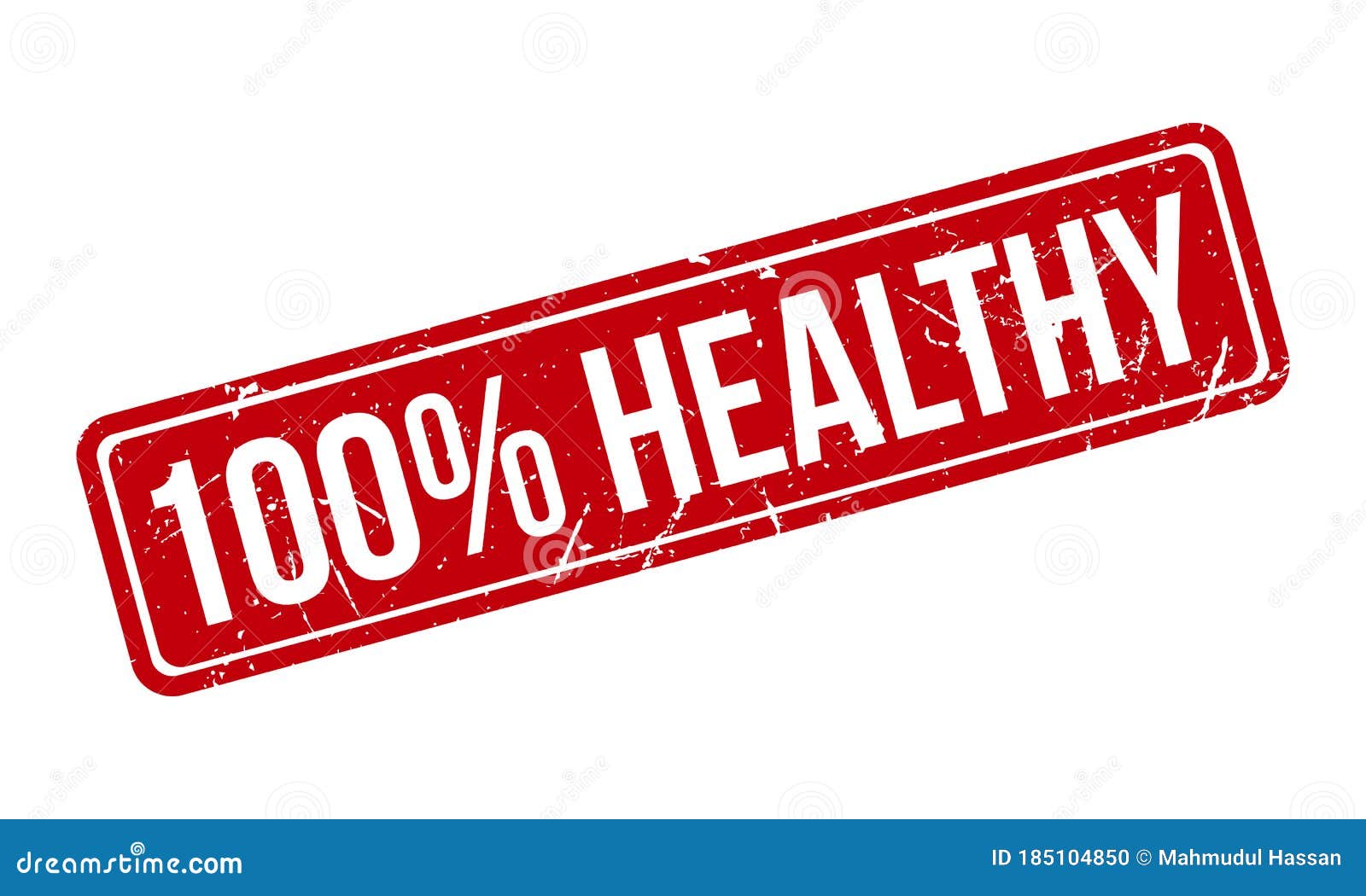 100 Healthy Rubber Stamp. Red 100 Healthy Rubber Grunge Stamp Seal ...