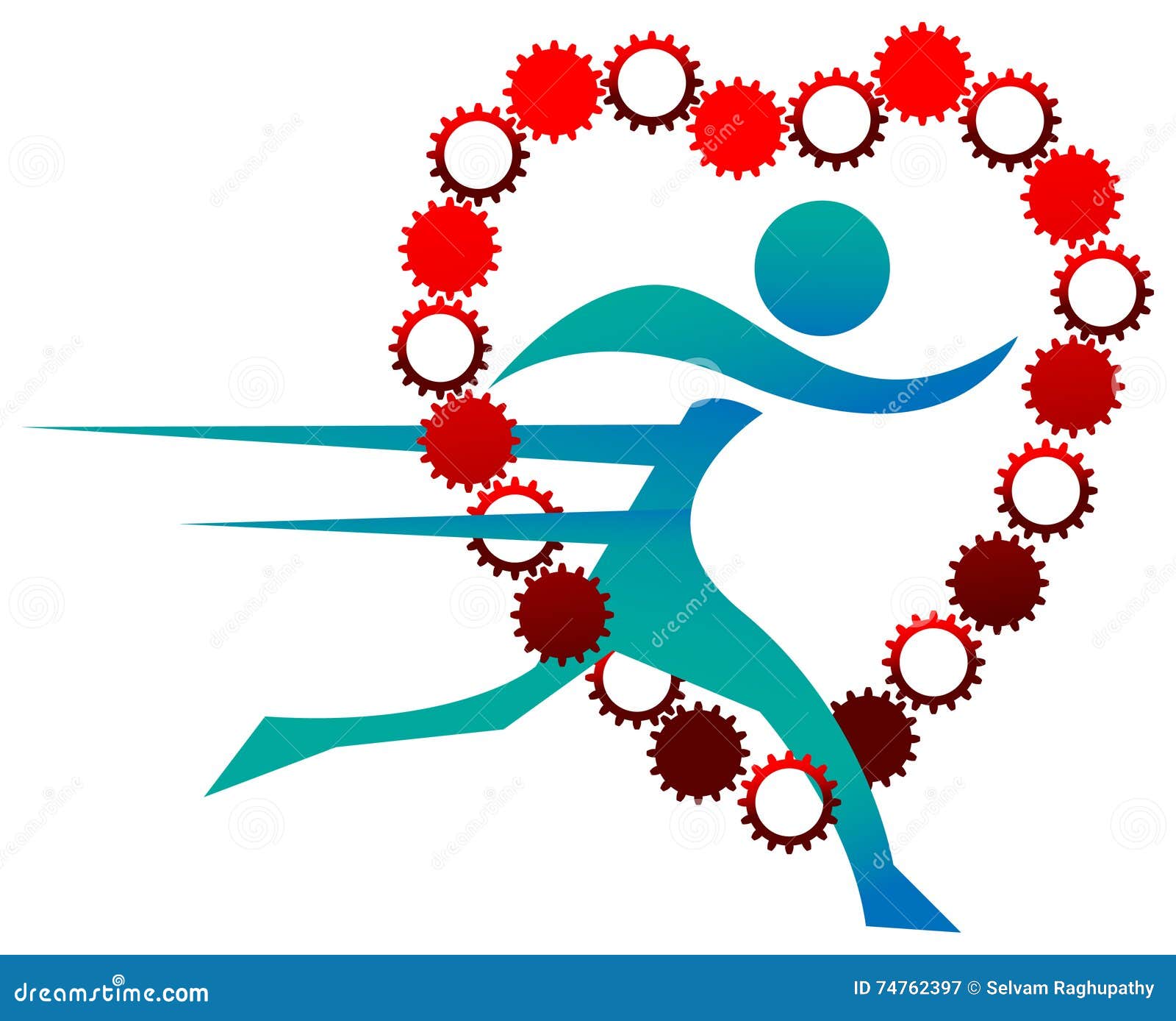 Healthy run stock vector. Illustration of health, gears - 74762397