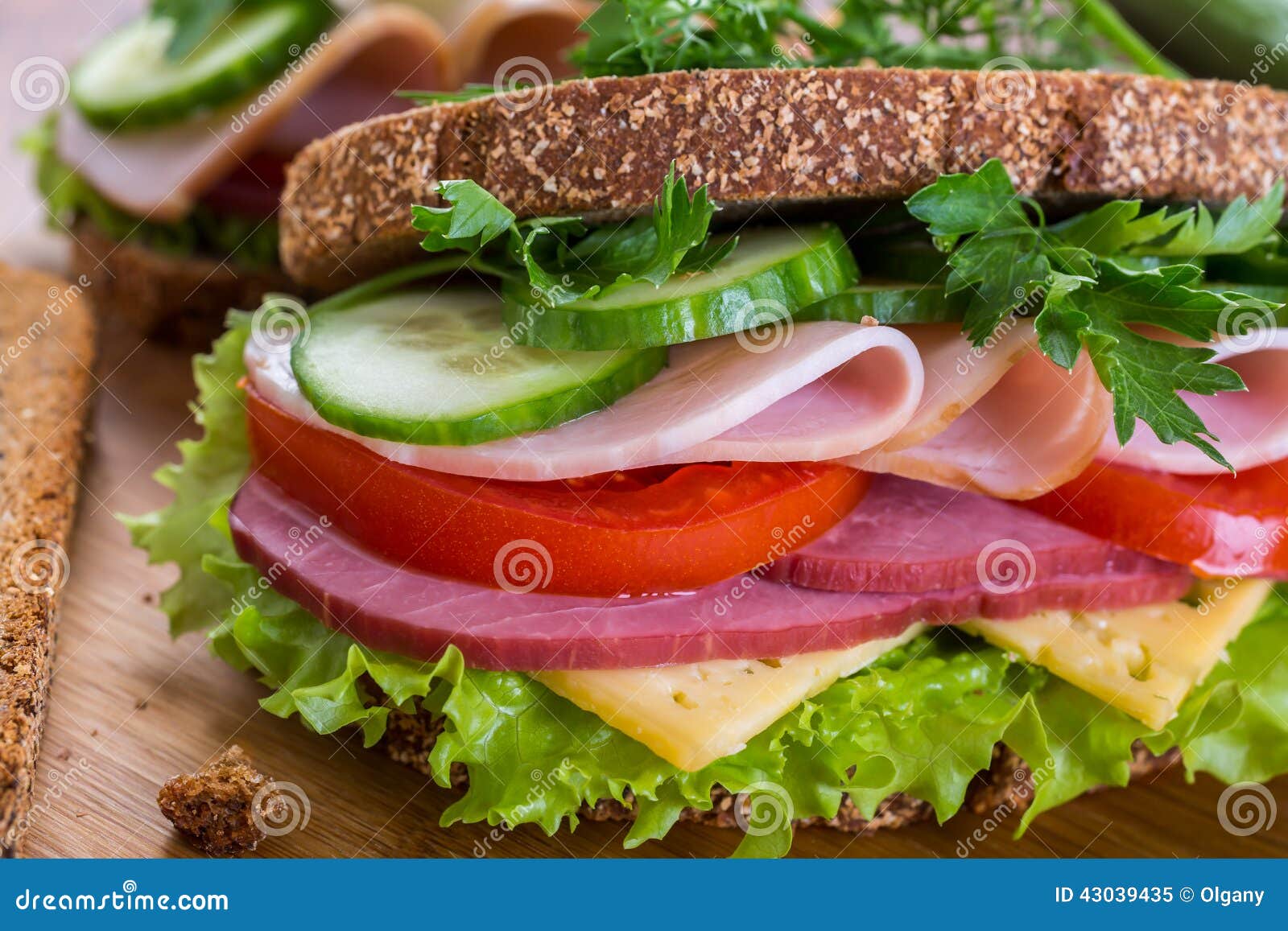 Healthy Sandwich on Rye Bread Stock Image - Image of diet, healthy ...