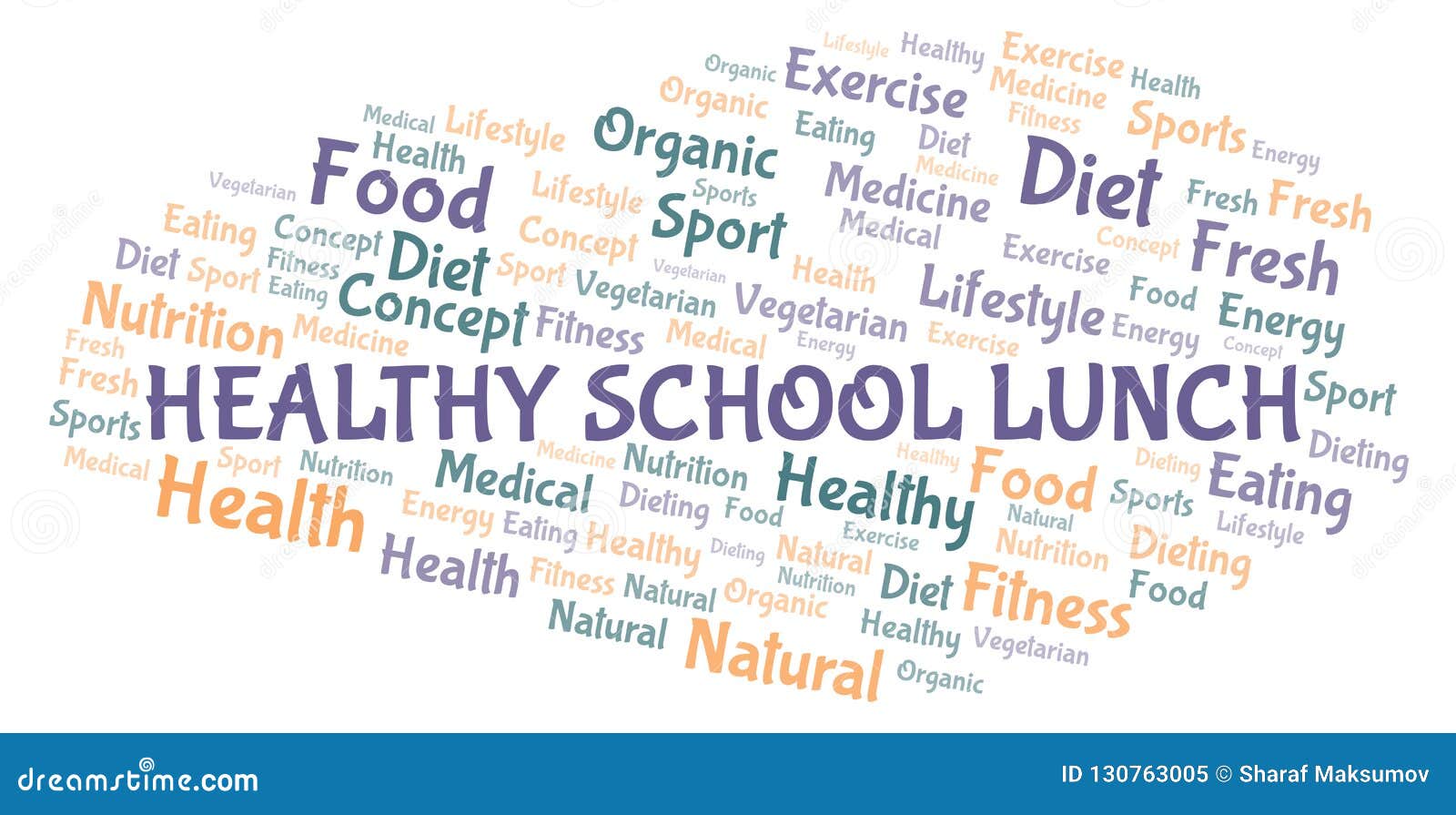 Healthy School Lunch Word Cloud. Stock Illustration - Illustration of ...