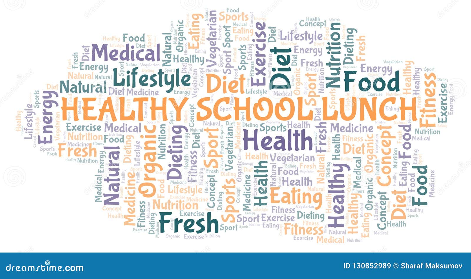 Healthy School Lunch Word Cloud. Stock Illustration - Illustration of ...