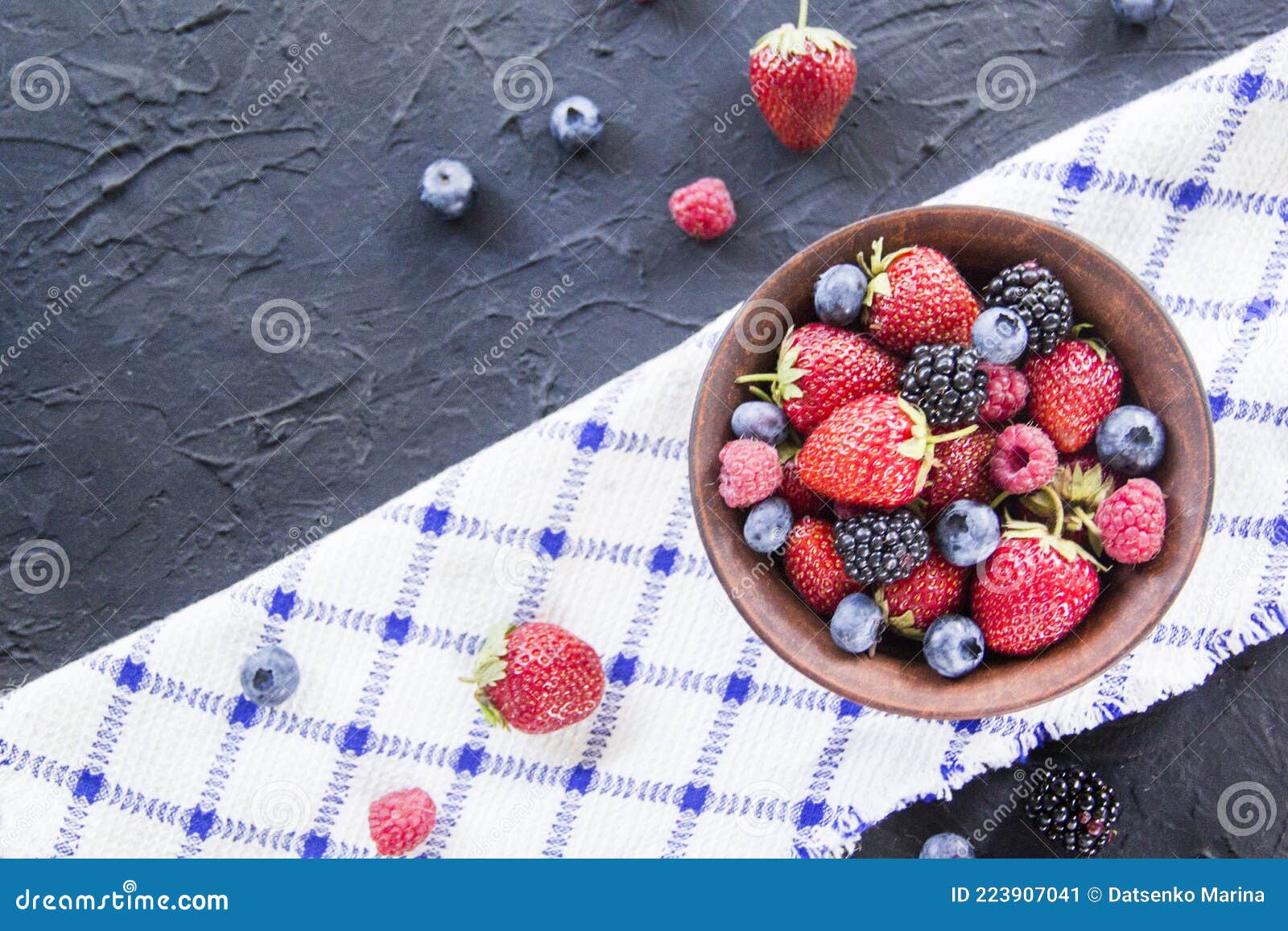 A Healthy Serving of Fresh Summer Berries. Stock Image - Image of ...