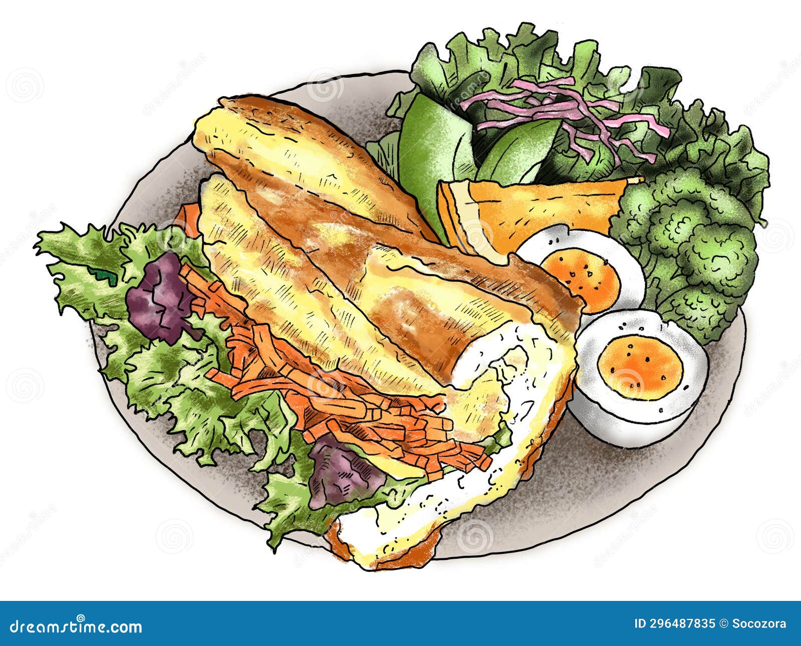Healthy Set Menu Meal Plan Illustration Stock Illustration ...