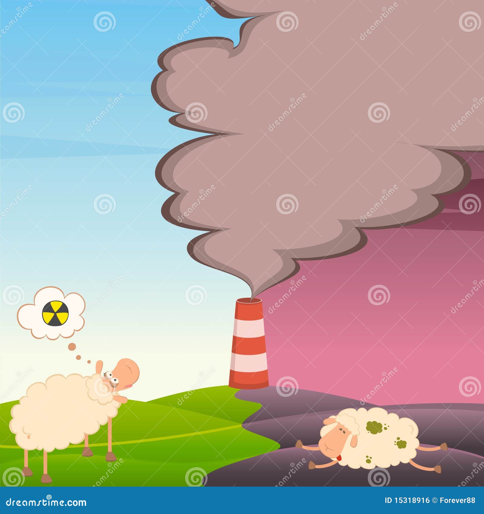 Healthy Sheep Looks at a Dead Sheep Stock Vector - Illustration of ...
