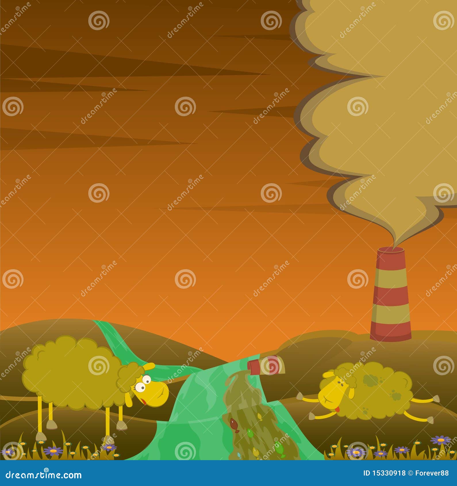 Healthy Sheep Looks at a Dead Sheep Stock Vector - Illustration of ...