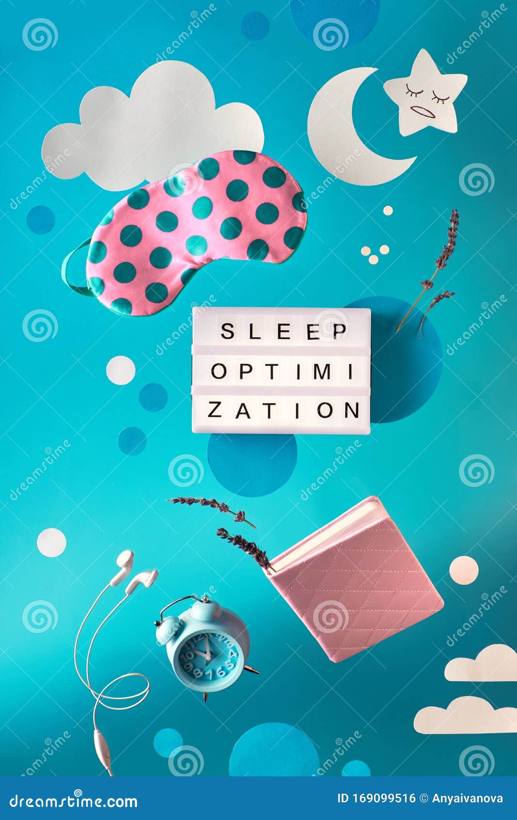 Healthy Sleep Creative Concept, Text Stock Illustration - Illustration ...