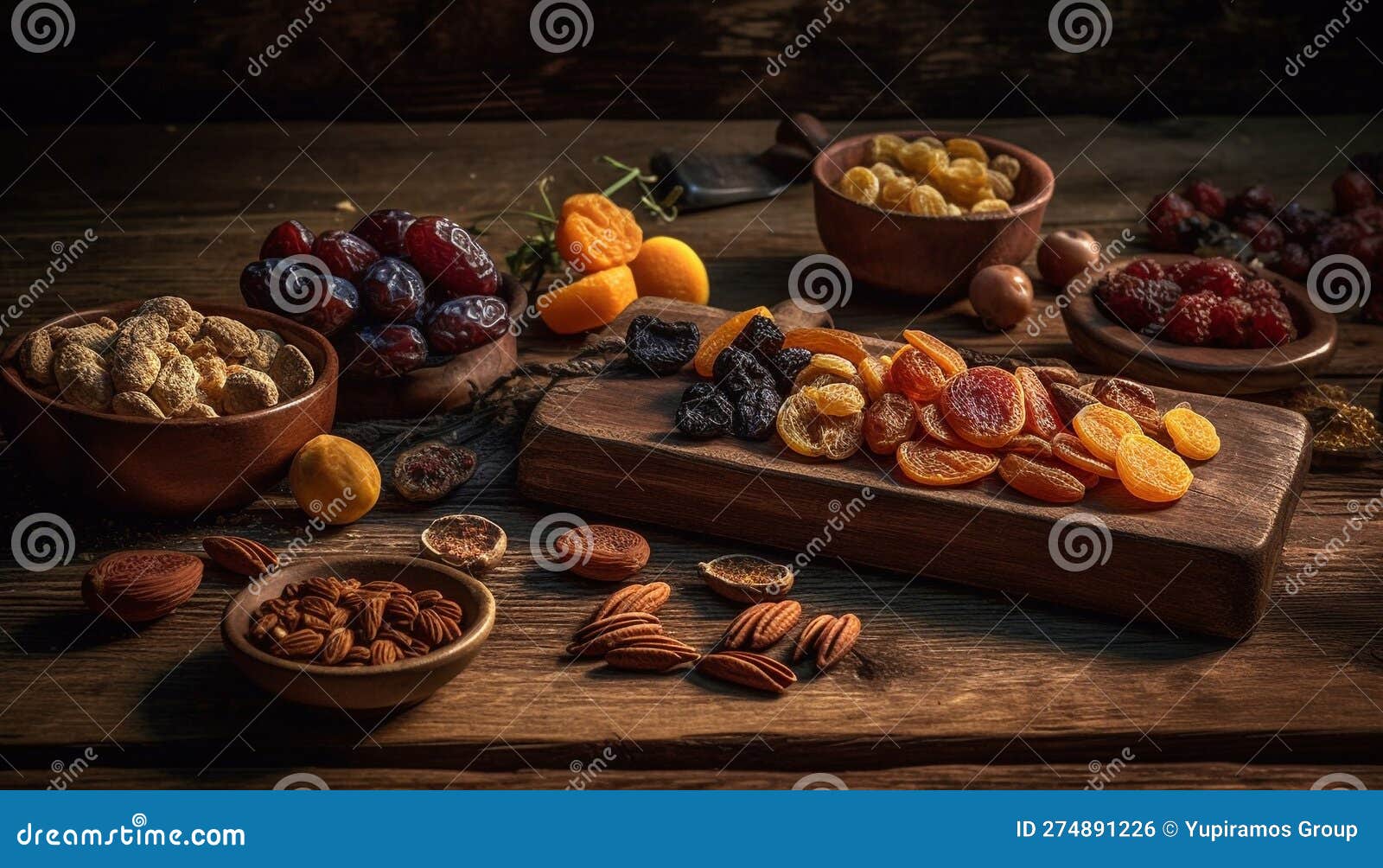 Healthy Snack Bowl with Organic Dried Fruit Generated by AI Stock Photo ...