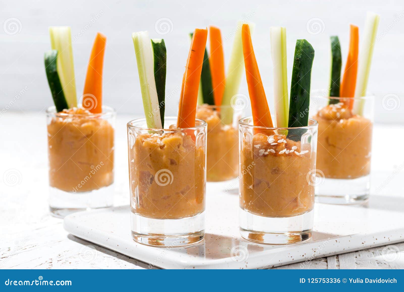 Healthy Snack - Pumpkin Hummus and Fresh Vegetables Stock Photo - Image ...