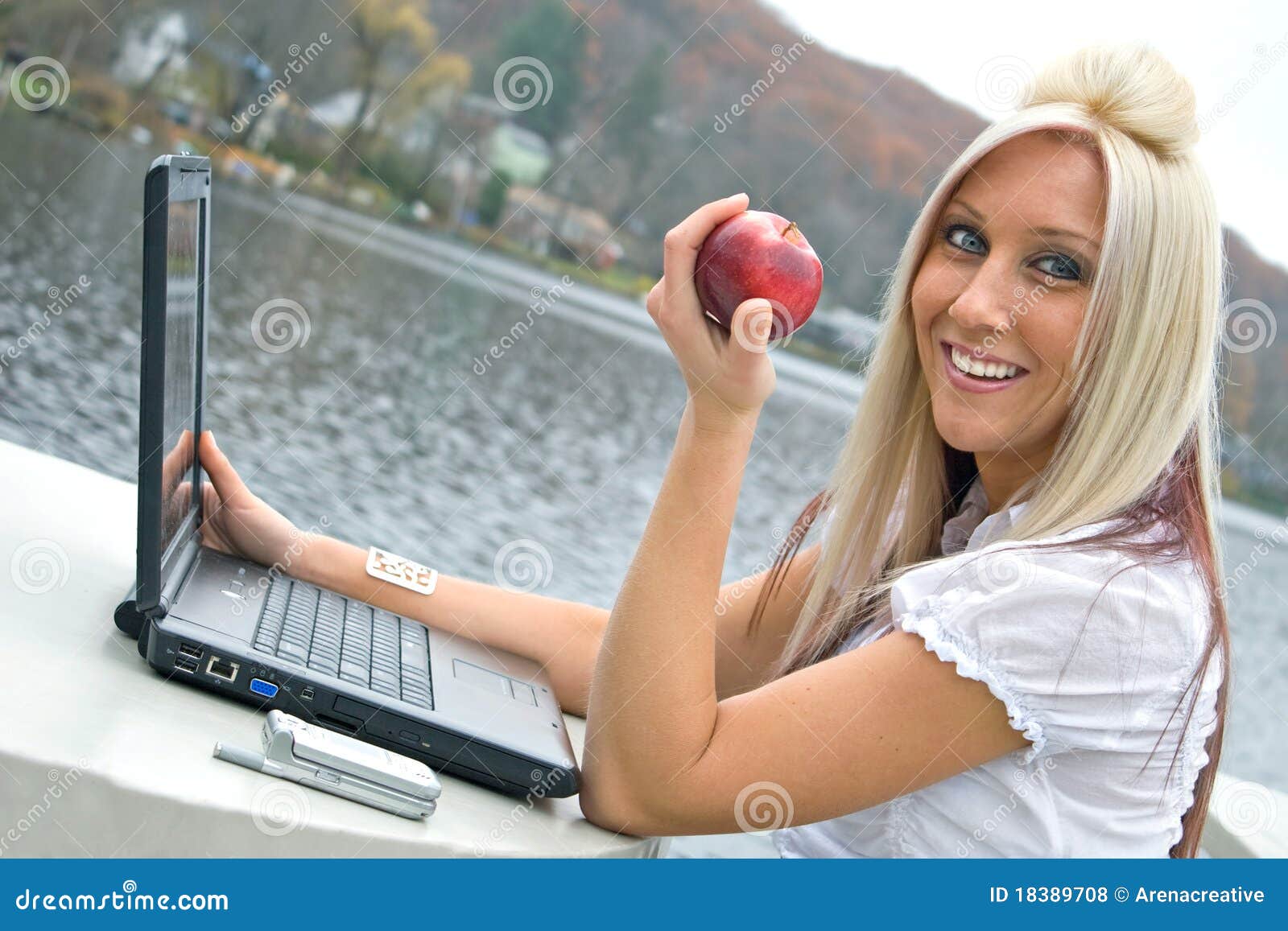 Healthy Snacking while at Work Stock Photo - Image of nutrition ...