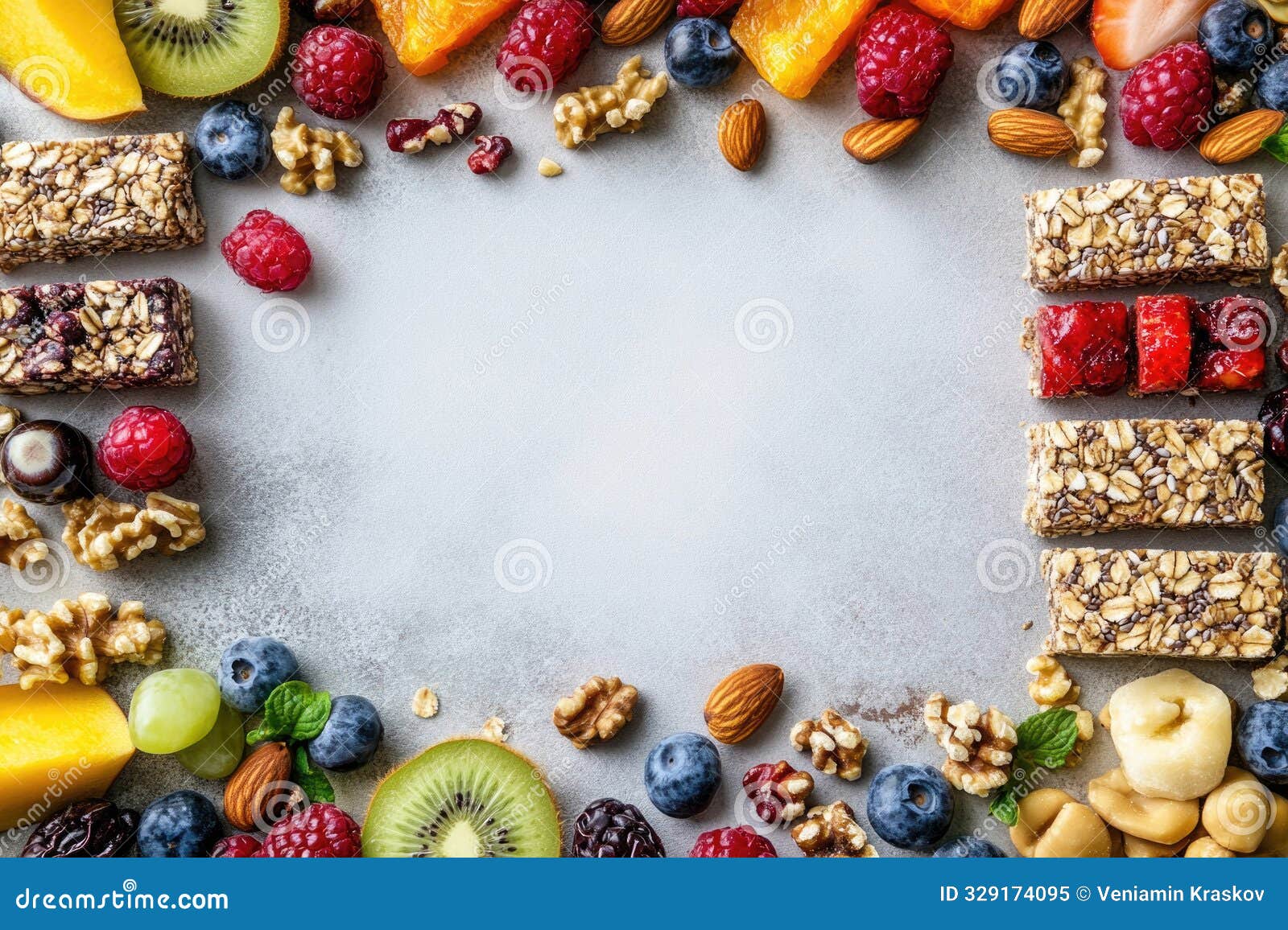 Healthy Snacks with Blank Space Stock Image - Image of colorful ...